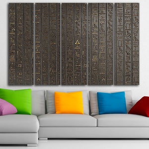 Egyptian Hieroglyphs Canvas Ancient Egypt Wall Art Africa Print Ready ...