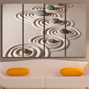 Zen Stone Wall Print on Canvas Ready to Hang Yoga Room Décor Sand Wall ...