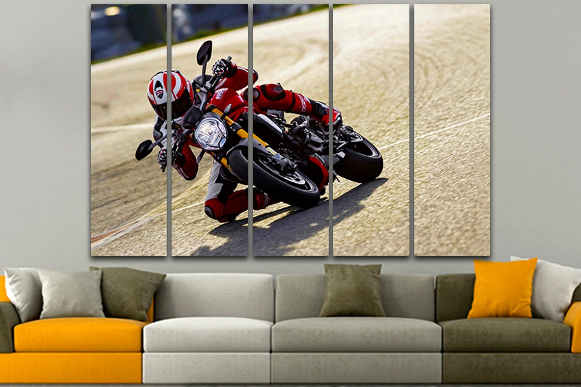 Framed Canvas Motorbike Print Motorcycle Decor Motorbike Wall Art Bike ...