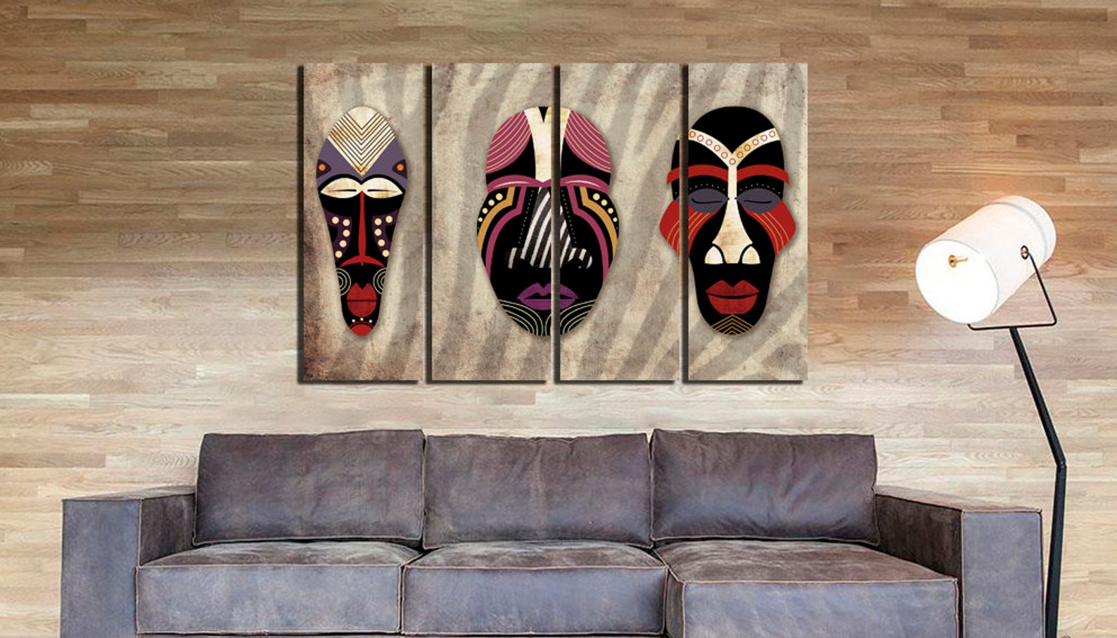 Mask Canvas Ethnic Wall Art Tribal Mask Print Colorful Decor ...