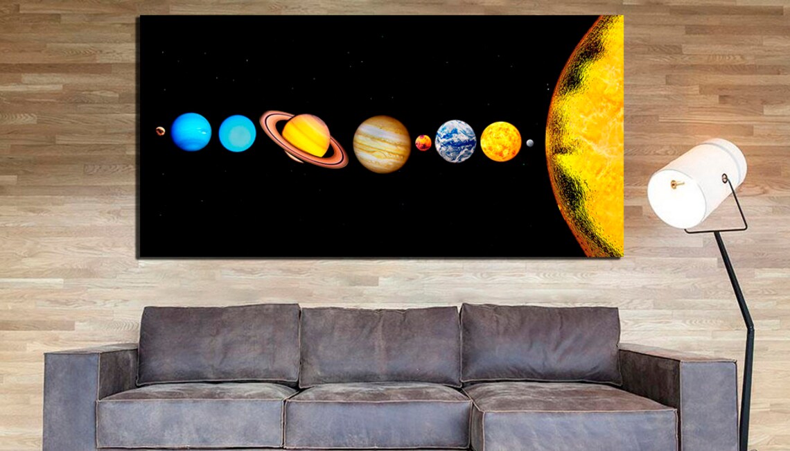 Solar System Art Print on Canvas Planets Décor Space Print - Etsy