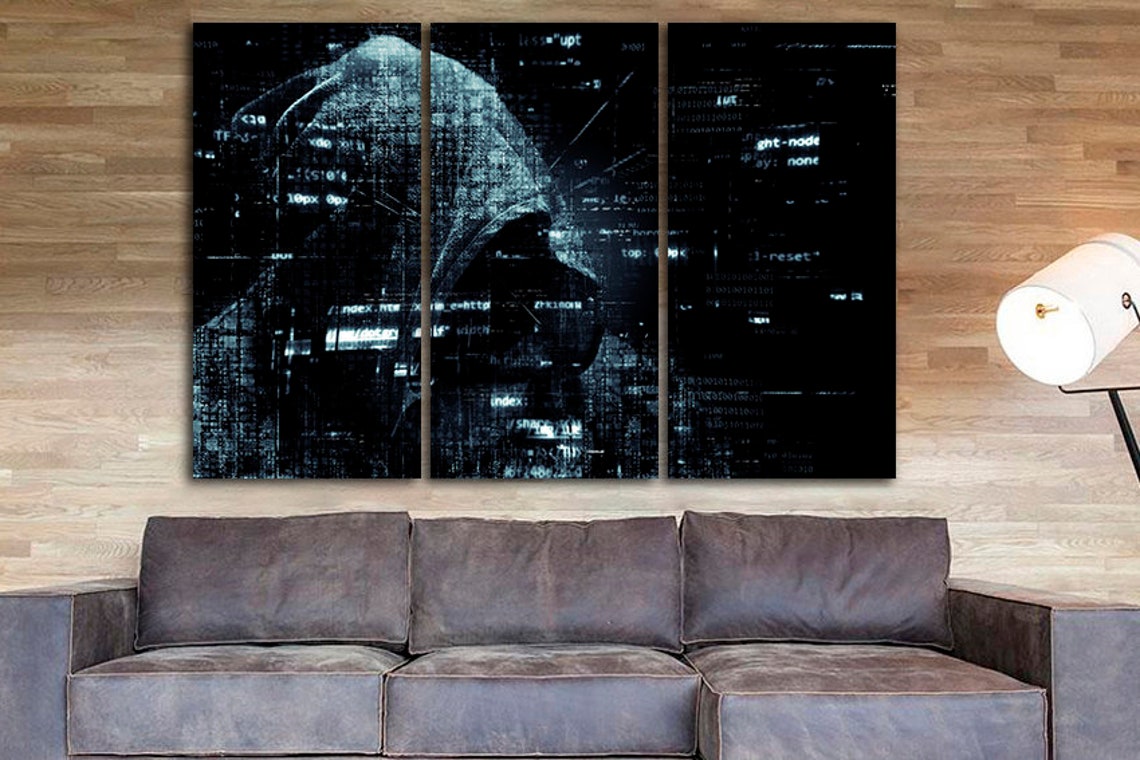 Hacker Canvas Abstract Code Art Matrix Print Ready to Hang - Etsy