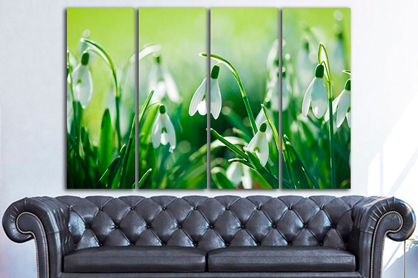 Snowdrops Print Flowers Art Decor Snowdrops Canvas Spring - Etsy