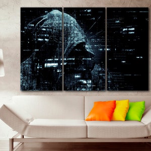 Hacker Canvas Abstract Code Art Matrix Print Ready to Hang Anonymous ...