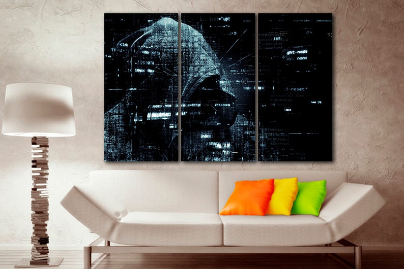 Hacker Canvas Abstract Code Art Matrix Print Ready to Hang - Etsy