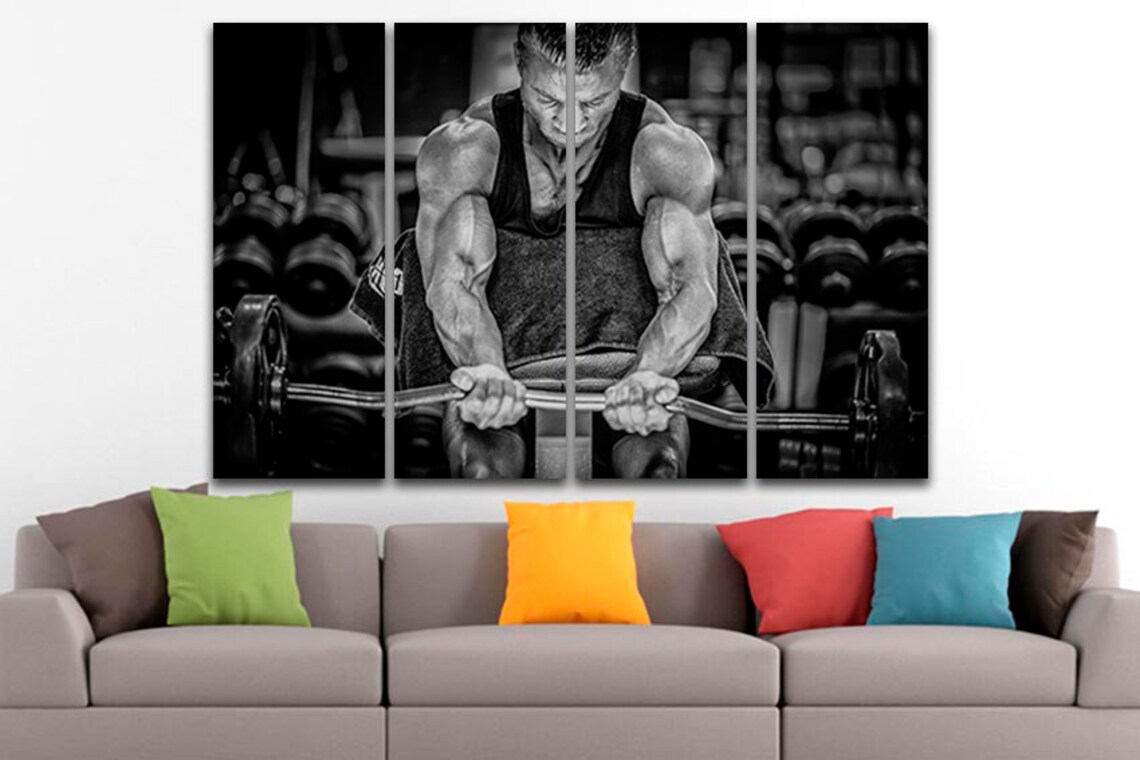 Aerobic Art Powerlifting Canvas Gym Wall Print Strong Man Art - Etsy