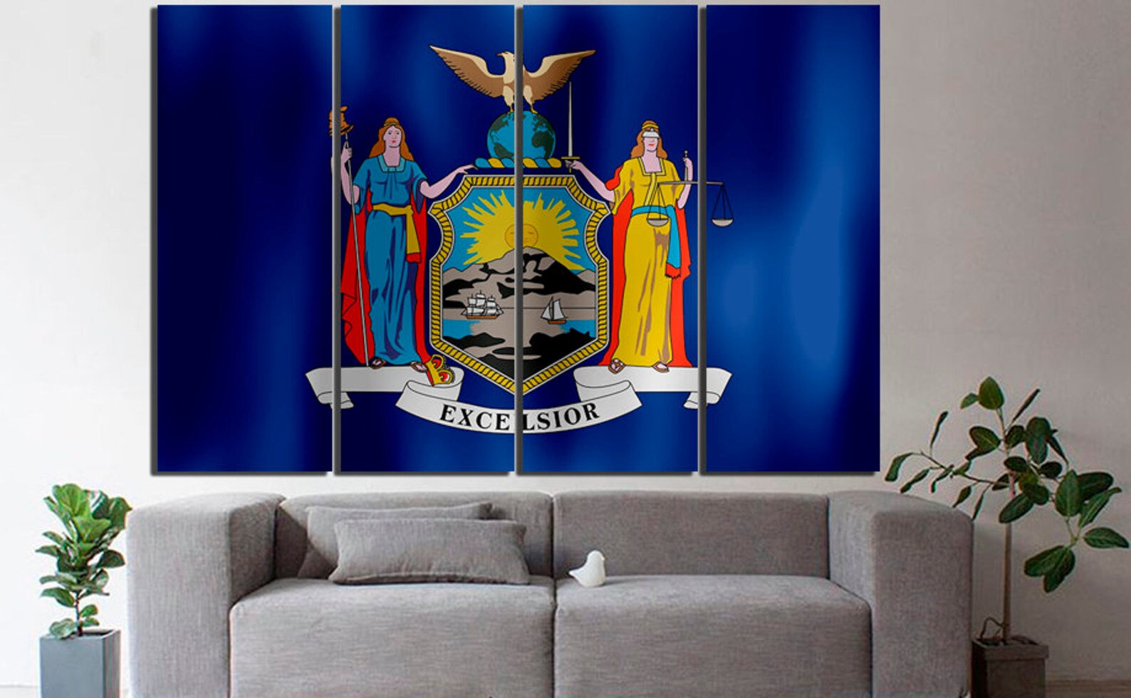 New York State New York Flag Canvas Art New York Flag Art New - Etsy