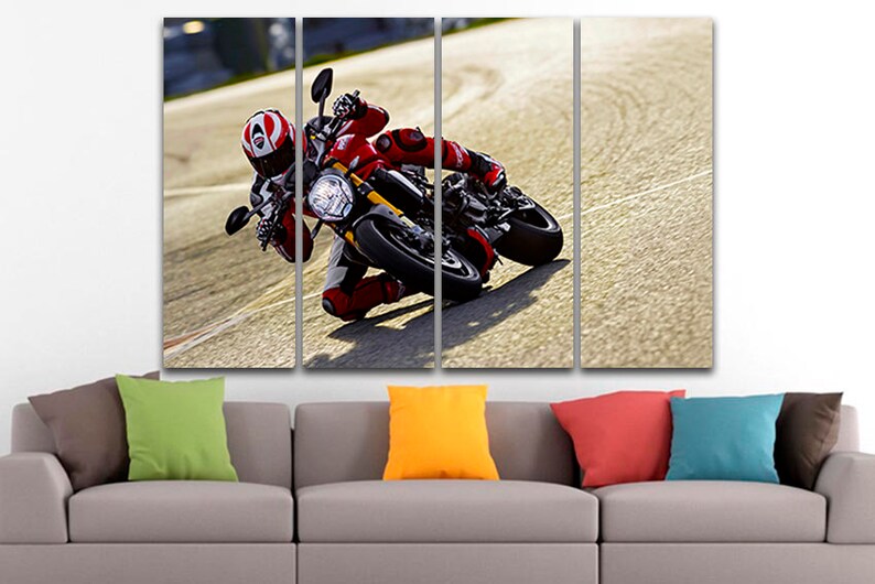 Framed Canvas Motorbike Print Motorcycle Decor Motorbike Wall Art Bike ...