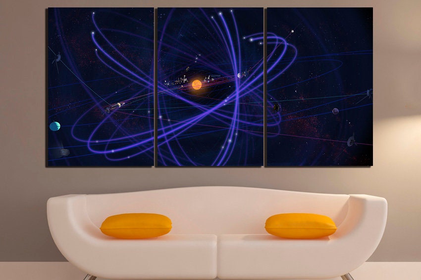 Satellites Space Print on Canvas Space Décor Space Print - Etsy