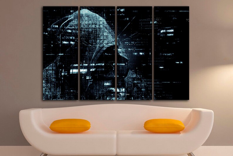 Hacker Canvas Abstract Code Art Matrix Print Ready to Hang - Etsy