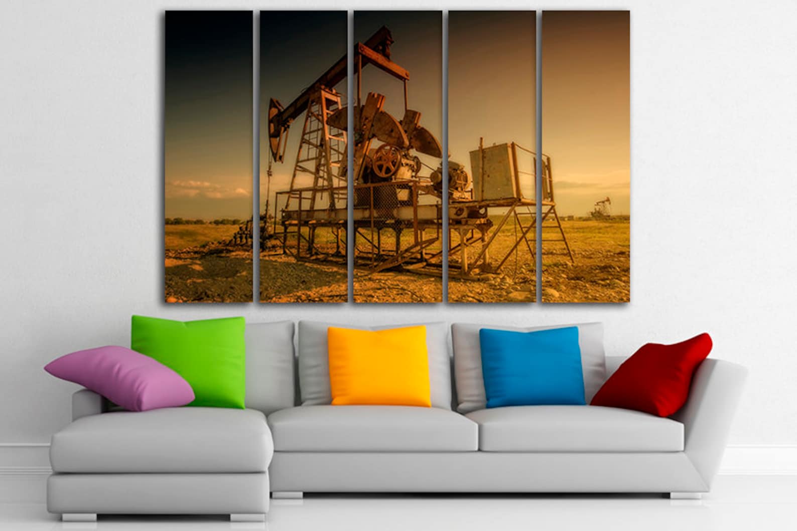 Oilfield Canvas Oil Derrick Décor Oil Production Art Oil Rig - Etsy