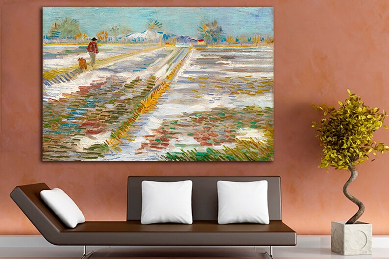Landscape in the Snow Van Gogh Canvas Reproduction Print Fields of ...