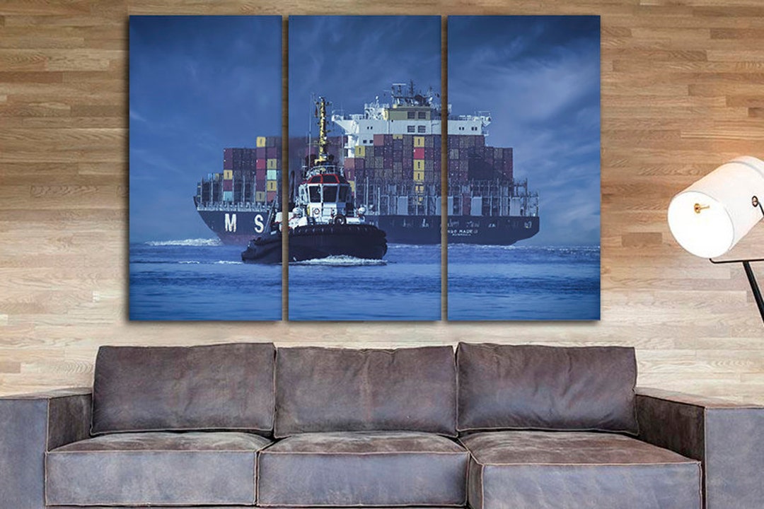 Logistics Canvas Cargo Ship Print Water Transport Décor Business Wall ...