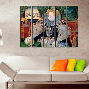 George Gowler Armada Portrait of Elizabeth I Print on Canvas Queen ...