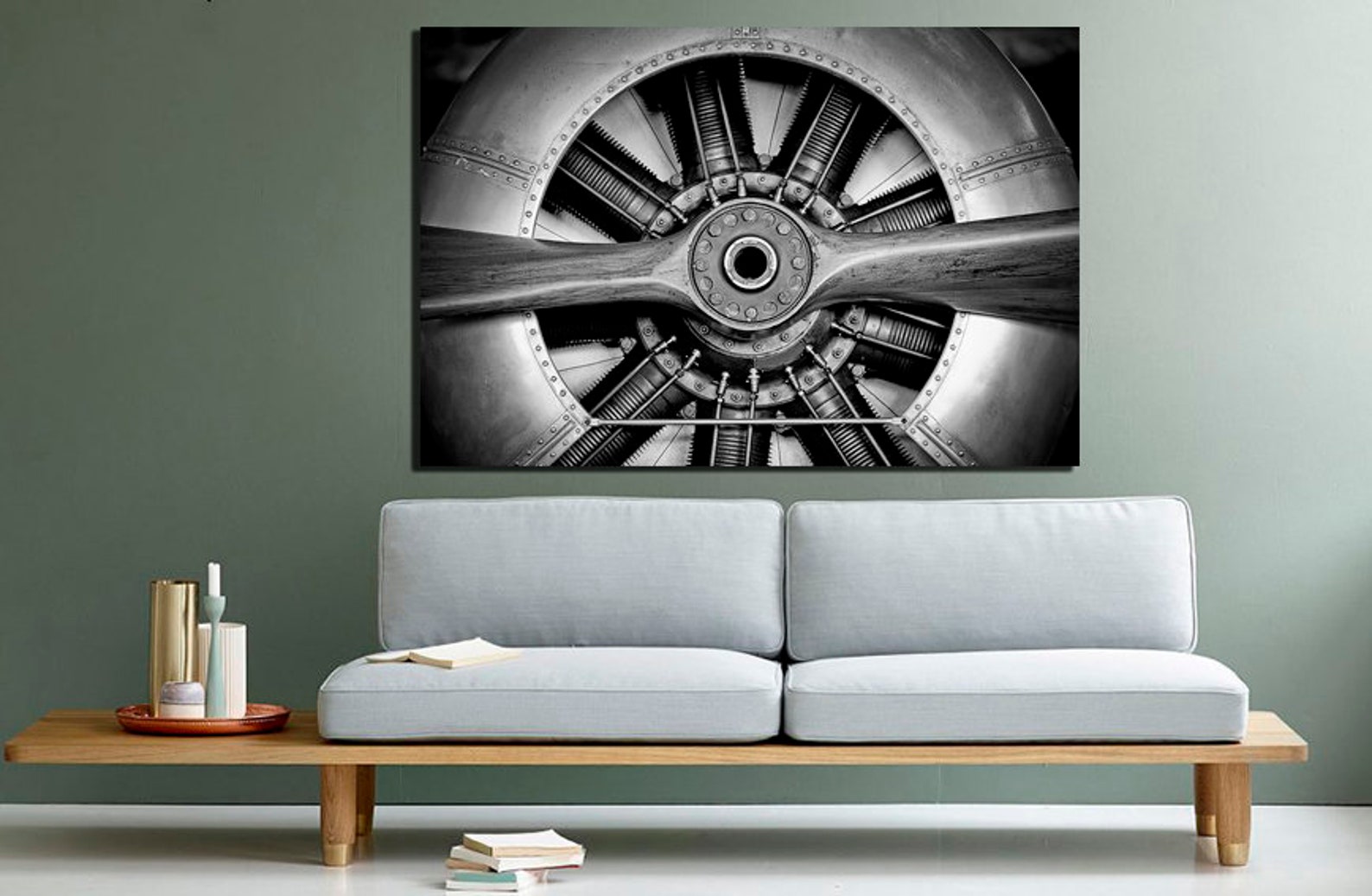 Propeller Canvas Aircraft Wall Decor Aircraft Engine Air Engine ...