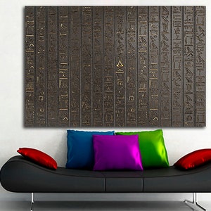 Egyptian Hieroglyphs Canvas Ancient Egypt Wall Art Africa Print Ready ...