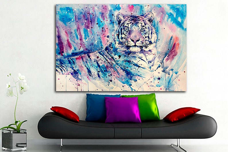 Tiger canvas Tiger wall art Animal decor Tiger painting Animal | Etsy