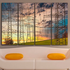 Voltage Decor Lineman Canvas Engine Art Electric Light Photo Electric ...