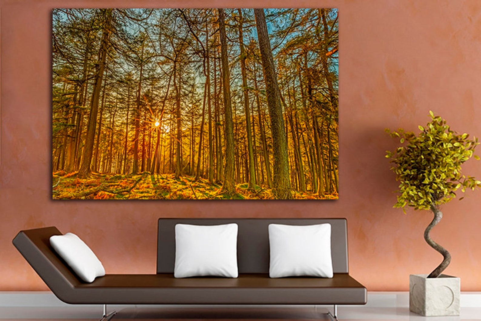 5 panel canvas Forest canvas set Gallery wrap art Forest print | Etsy