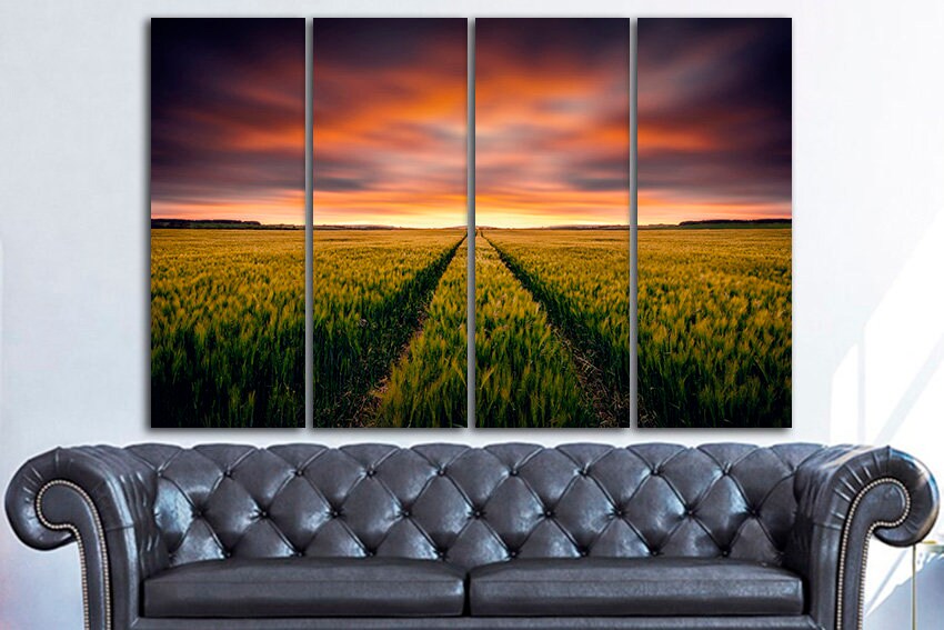 Cornfield Print Field Wall Art 4 Panel Canvas Cornfield Decor - Etsy