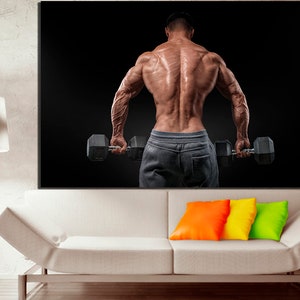 Bodybuilding Canvas Motivation Training Sport Bodybuilding Print ...