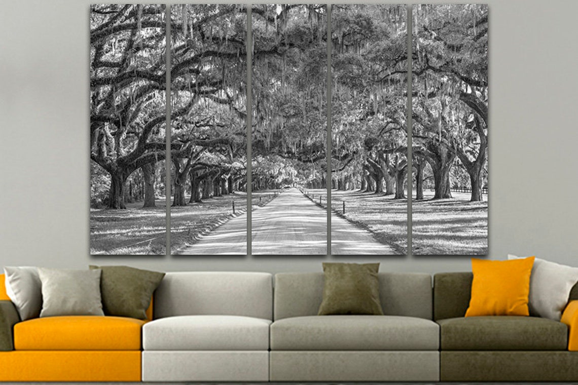 Wall Art Canvas Oak Trees Avenue of Oaks Forest Wall Decor - Etsy