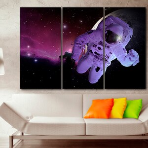 Spaceman Print Wall Art Canvas Cosmonaut Space Wall Art Astronaut ...
