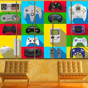 Game Controller Art Video Canvas Gaming Print Evolution Gift Art Man ...