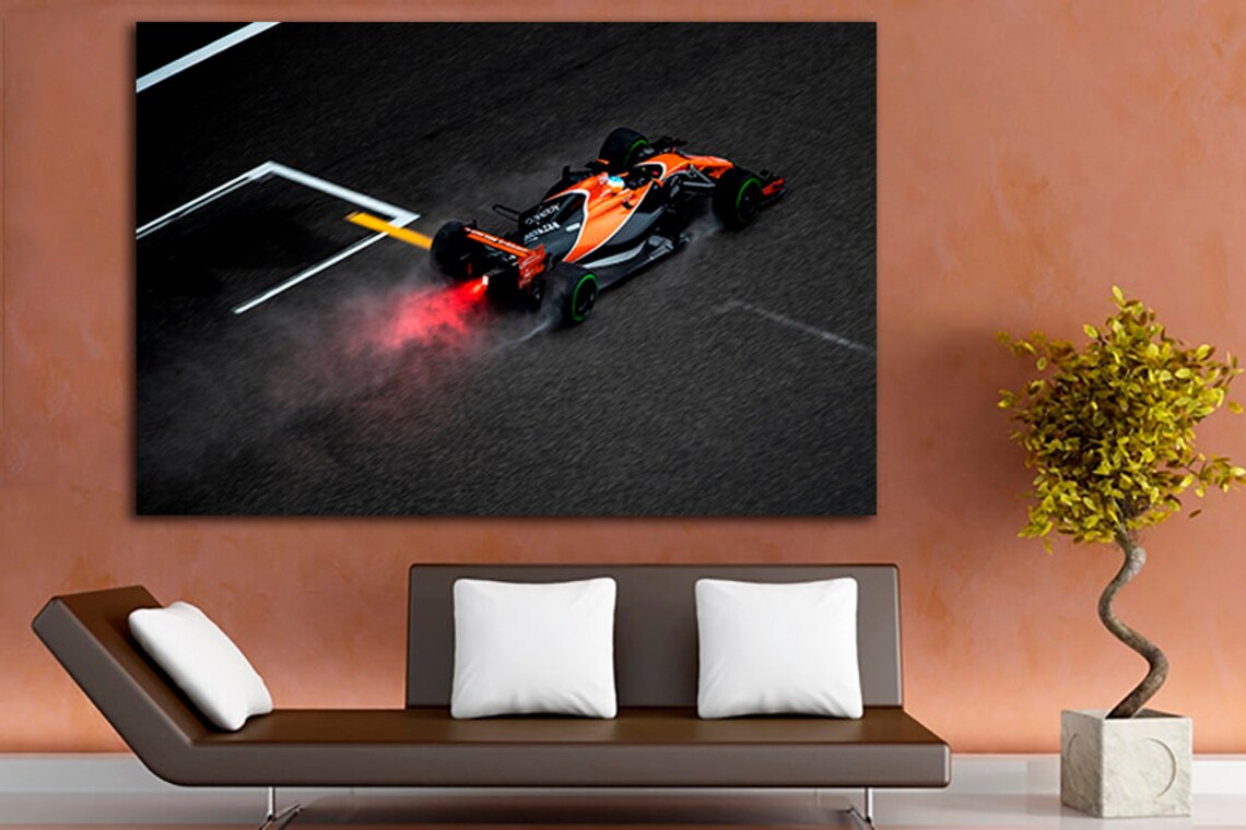 Racing Sport Car Print F1 Canvas Speed Wall Décor Mans Cave Art Play ...