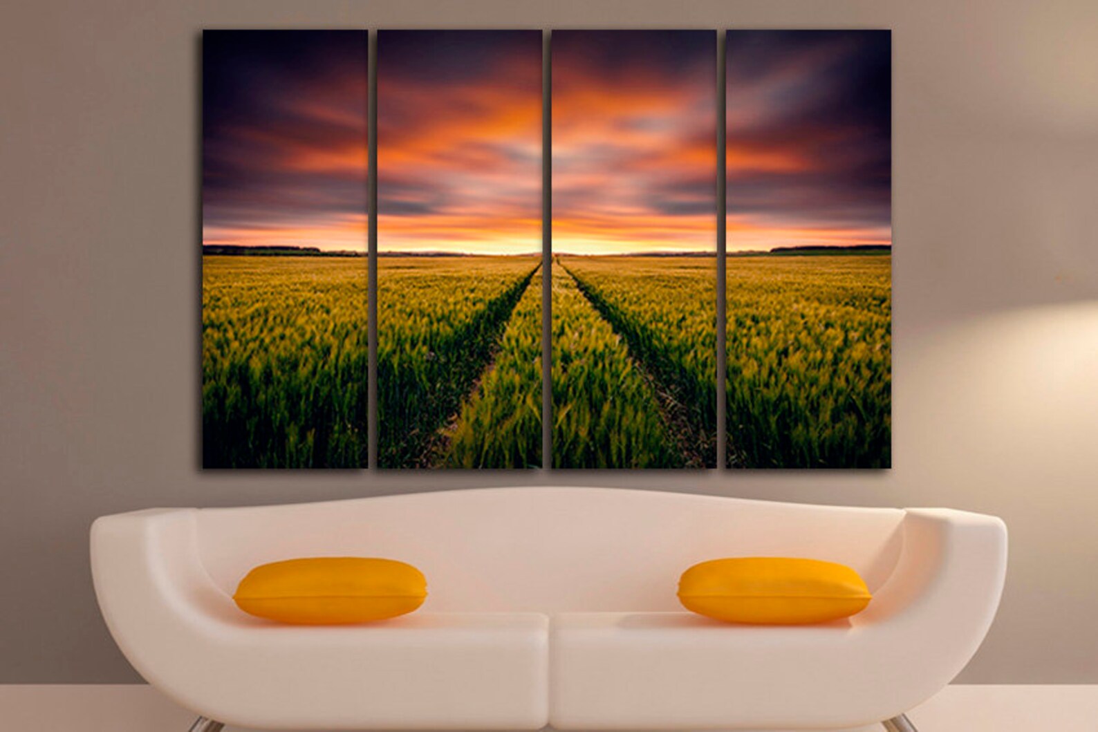 Cornfield Print Field Wall Art 4 Panel Canvas Cornfield Decor - Etsy