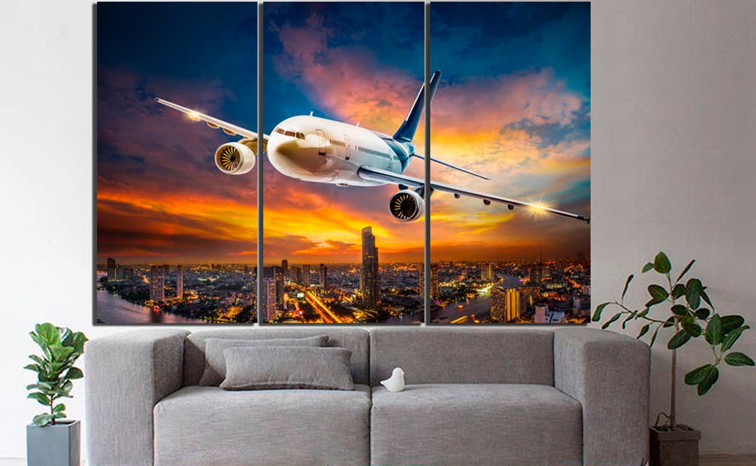 Airplane Airplane Canvas Airplane Print Aviation Canvas Home Décor ...