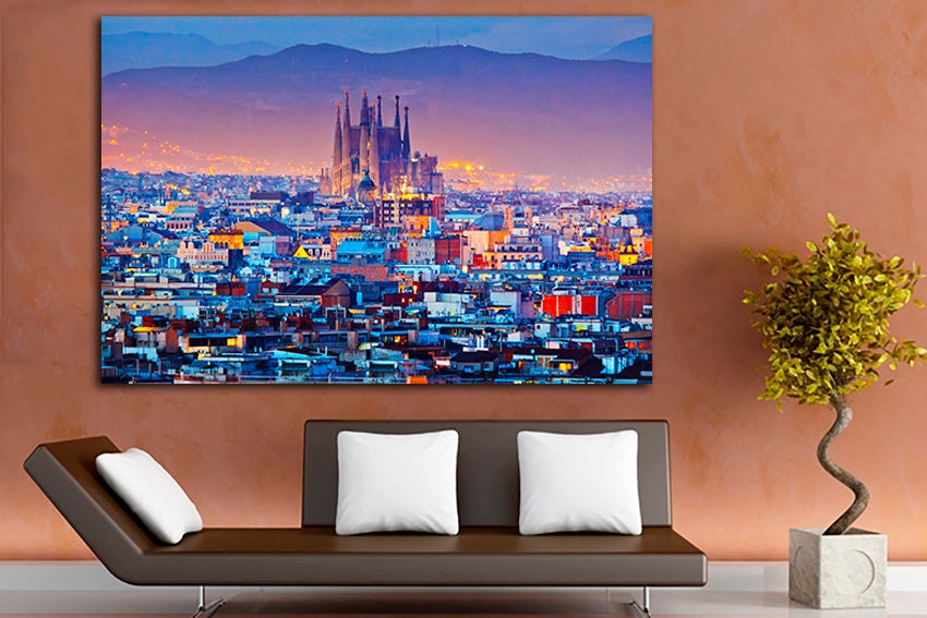 Barcelona Canvas 5 Panel Canvas Barcelona Print Urban Canvas Art ...