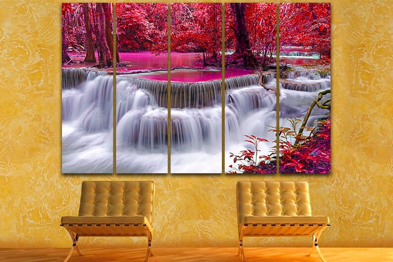 Canvas Waterfall 3 Panel Canvas Set Nature Decor Landscape Art - Etsy