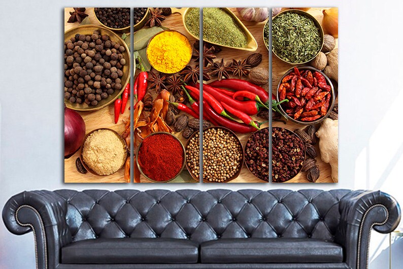 Spice on canvas Spice print Kitchen wall art Cafe wall decor | Etsy