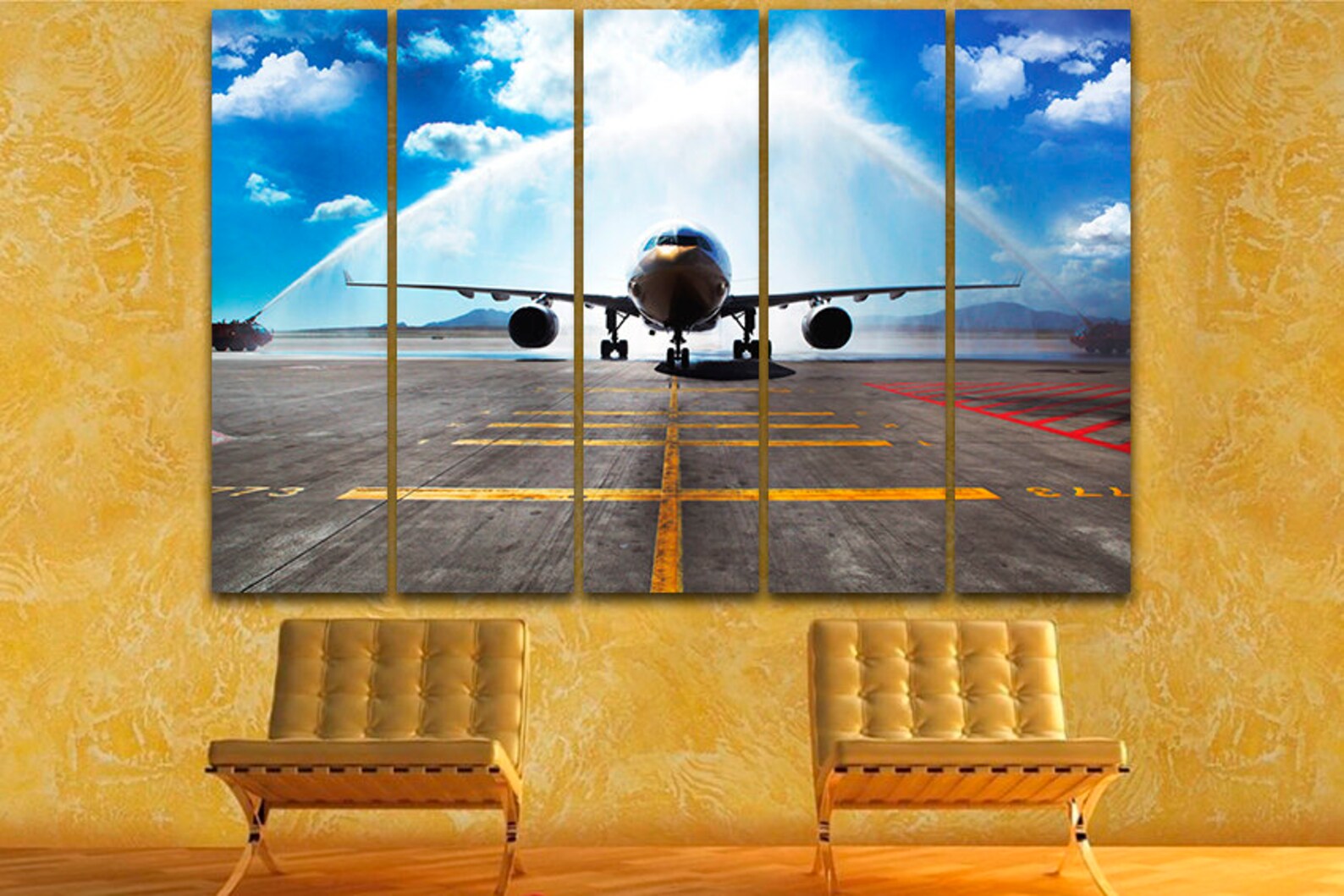 Airplane Canvas Art Print Art Runway Airliner Poster Airplane | Etsy