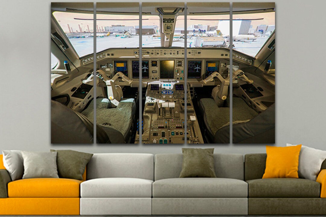 Cockpit Canvas Set Airplane Engine Art Cockpit Poster Cockpit Air ...