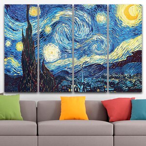 The Starry Night Van Gogh Canvas Ready to Hang Reproduction Decor Star ...