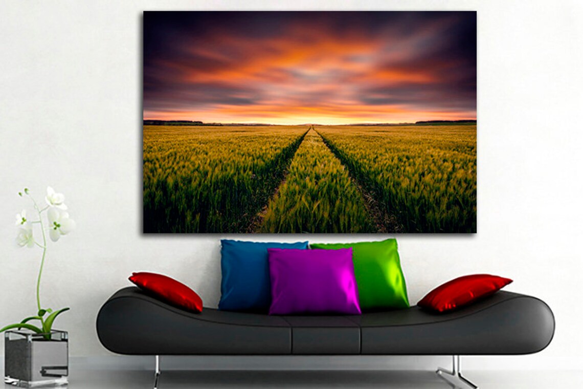 Cornfield Print Field Wall Art 4 Panel Canvas Cornfield Decor | Etsy