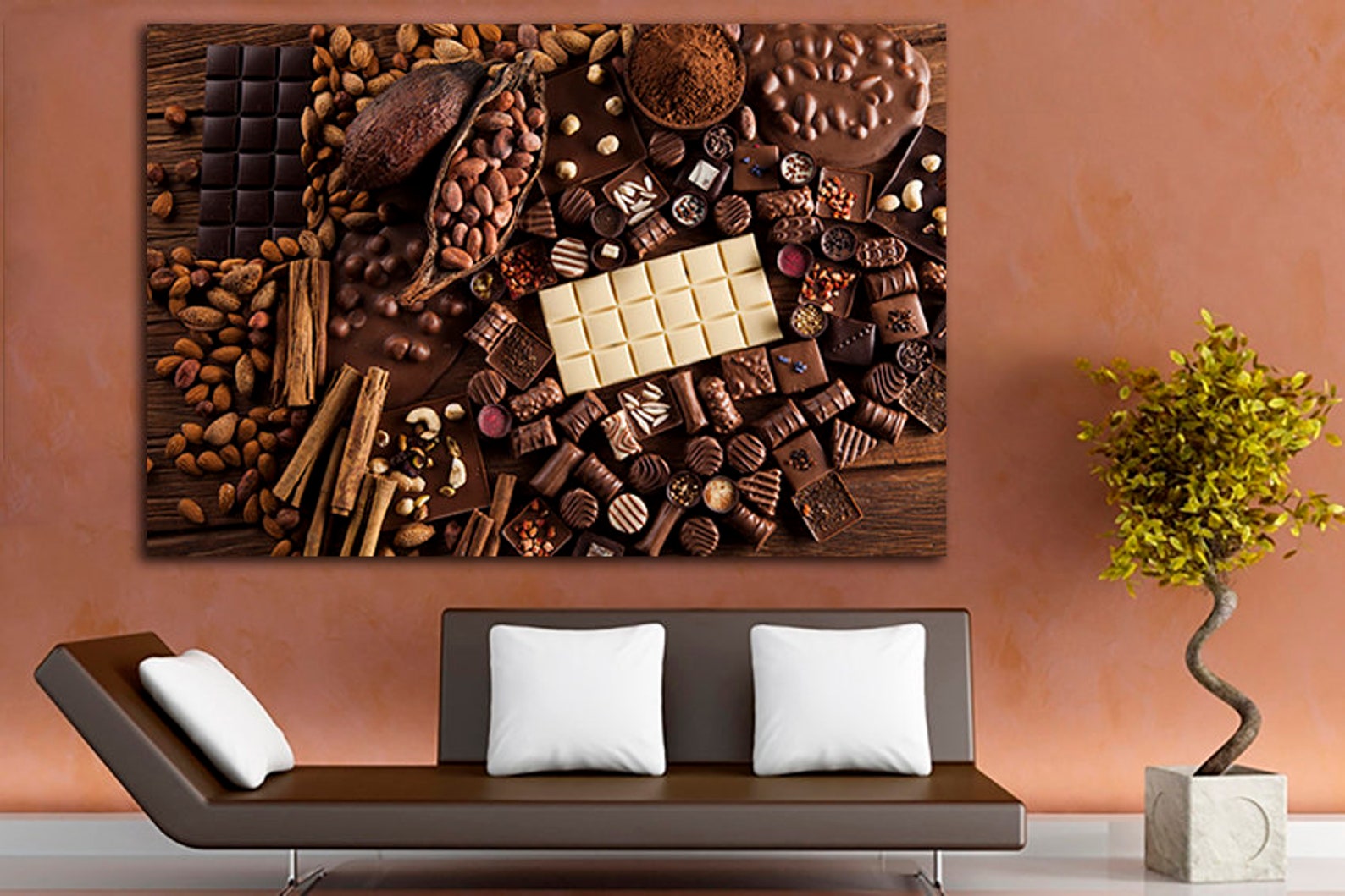 Chocolate Print on canvas Candy Cocoa Delicious Chocolate | Etsy