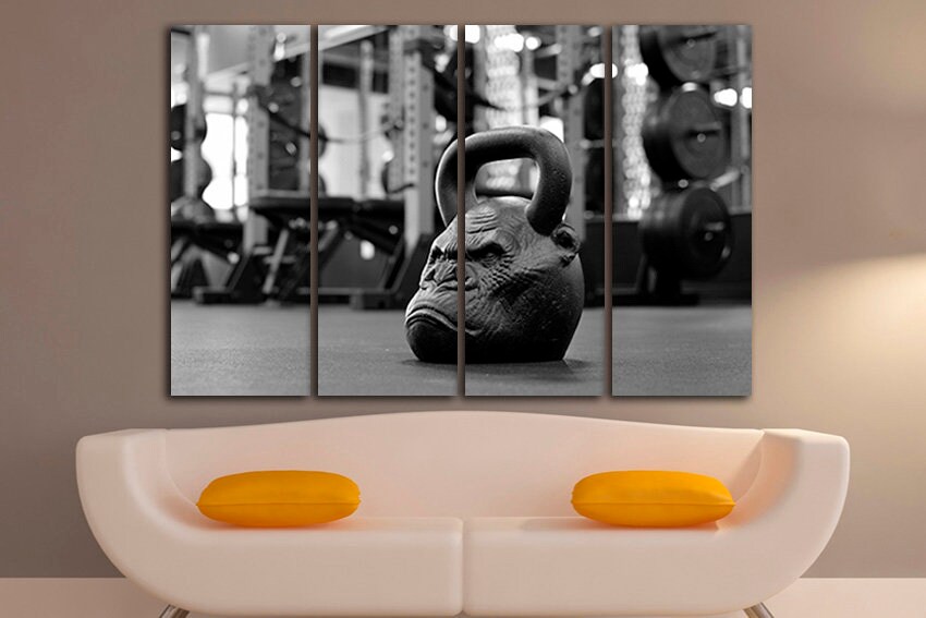 Weight Gym Canvas Aerobic Art Lifting Weight Crossfit Gym Art Fitness ...