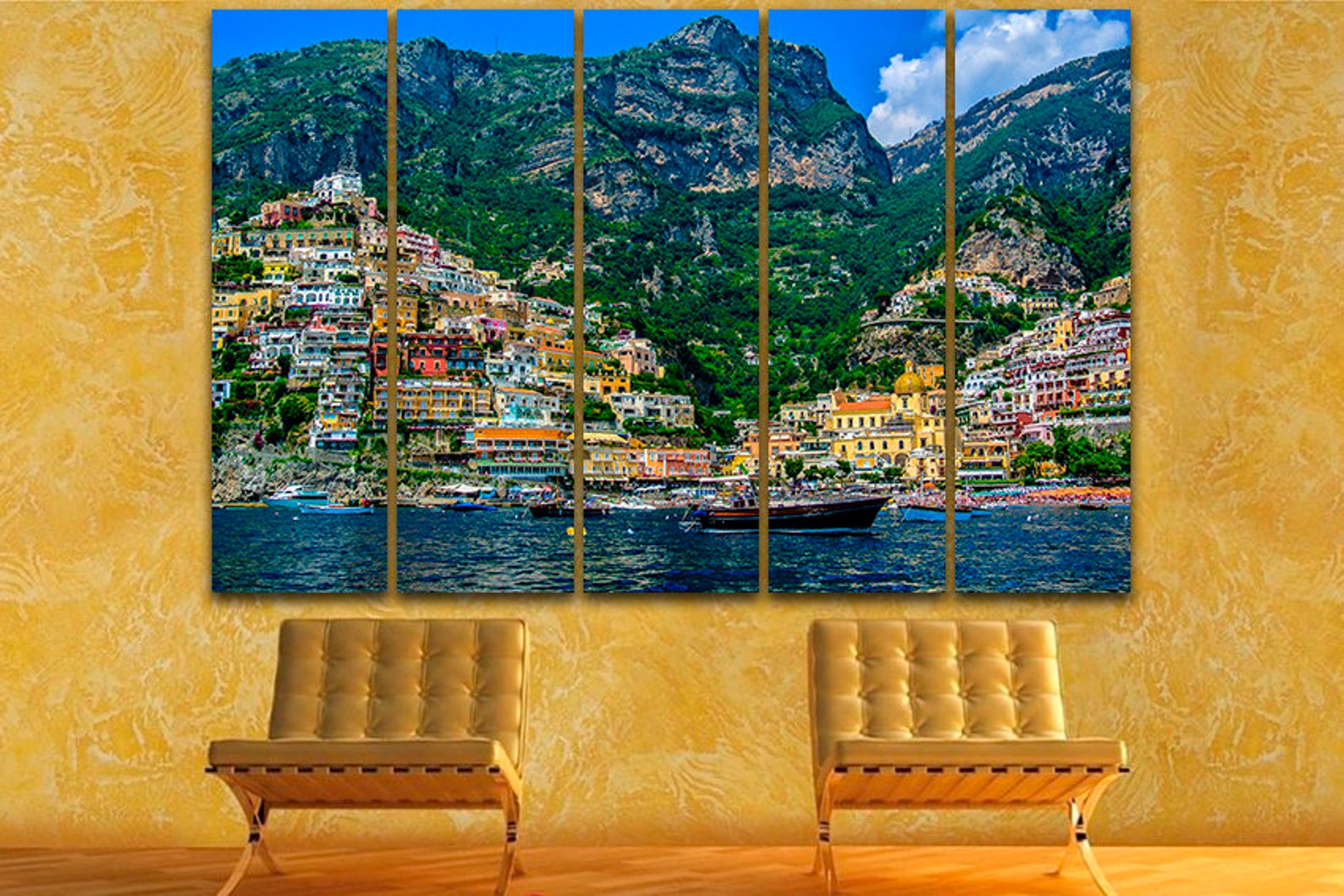 Amalfi Coast Beach Triptych Art Amalfi Coast Print Amalfi - Etsy