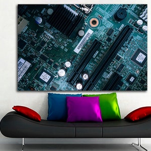 Electronic Circuit Print on Canvas Ready to Hang Tech Wall Decor ...