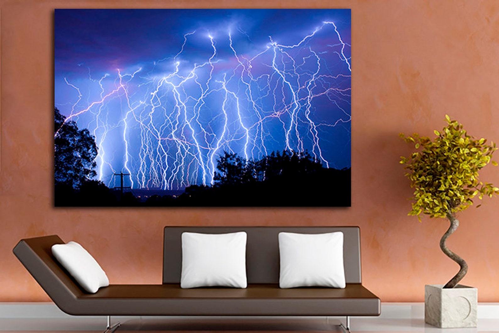 Lightning Bolt Print Art Mountain Art Lightning Bolt Decor - Etsy