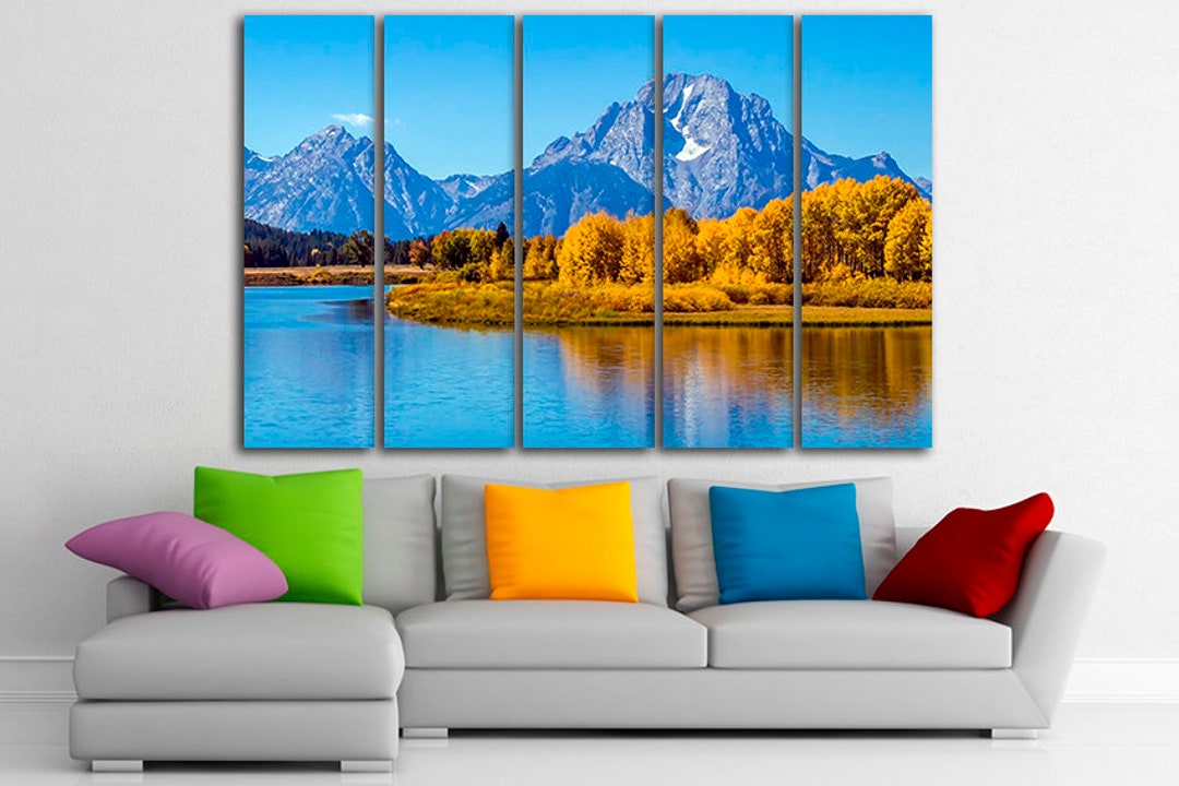 Oxbow Bend Island Art Print on Canvas Ready to Hang National Park Wall ...