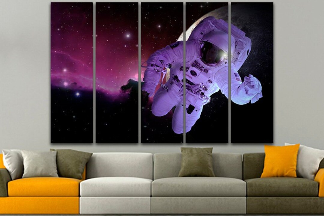 Spaceman Print Wall Art Canvas Cosmonaut Space Wall Art Astronaut ...