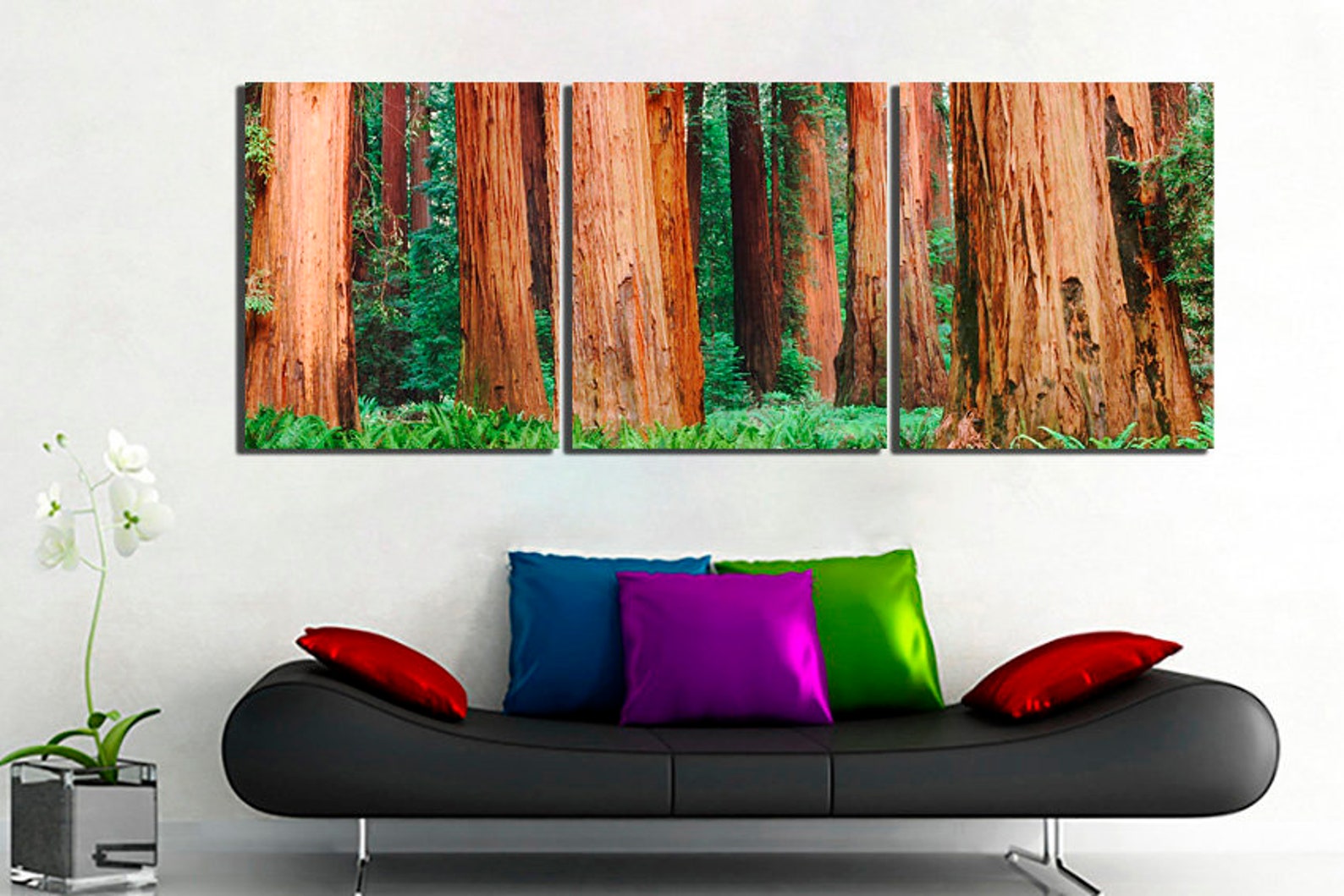 Sequoia tree art Forest canvas Redwood print California decor | Etsy