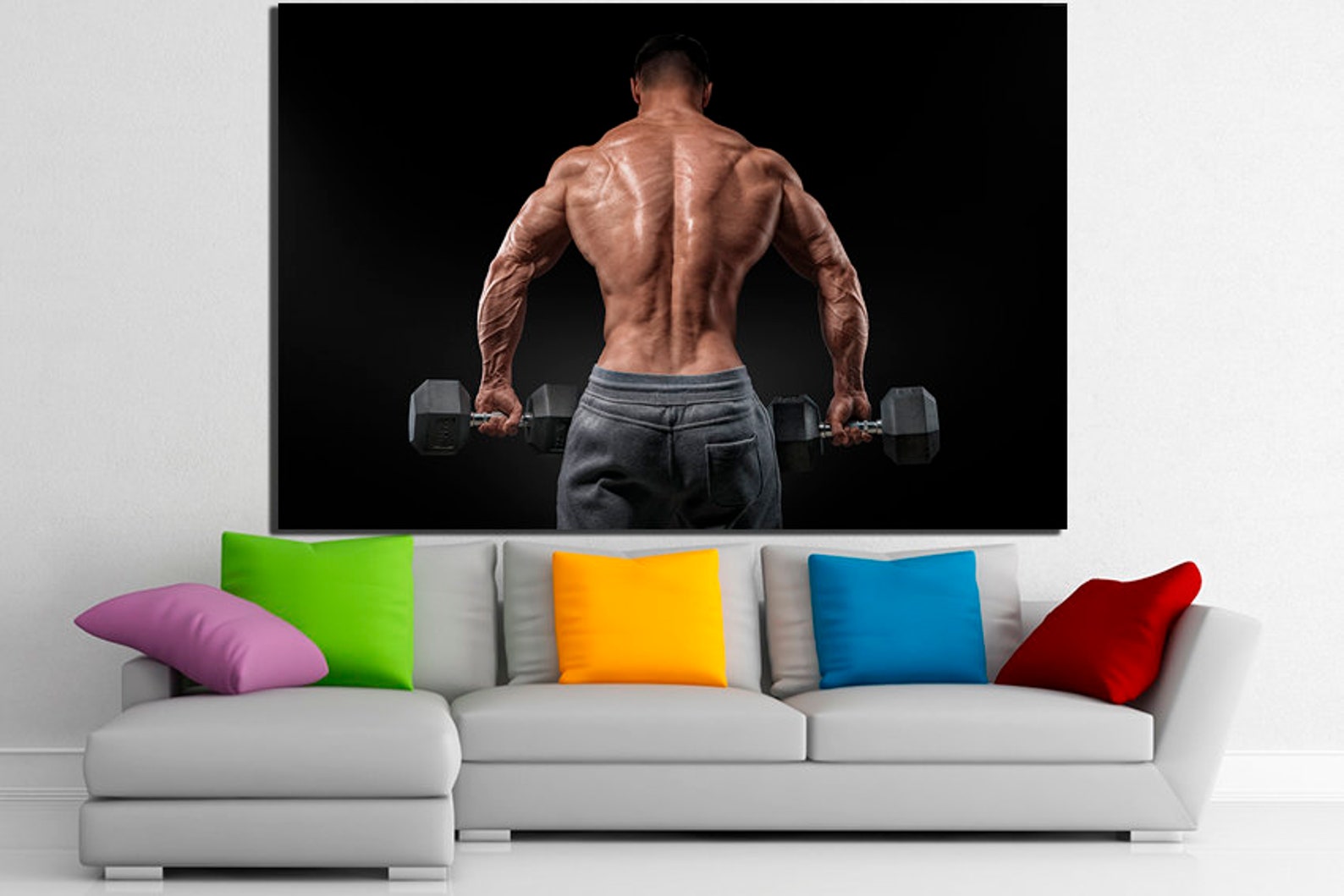 Bodybuilding Canvas Motivation Training Sport Bodybuilding Print ...