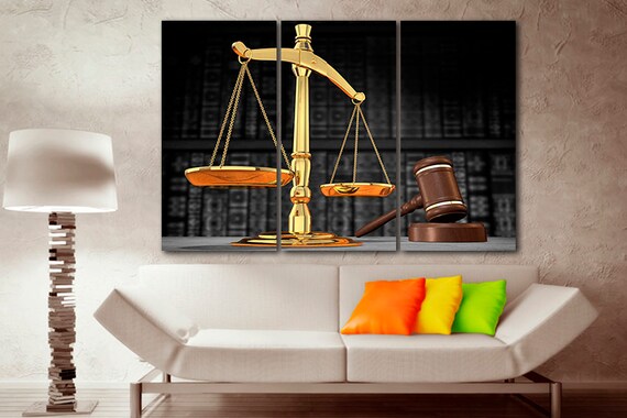 Scales Justice Wall Art Canvas Scales Déco Law Canvas Lawyer - Etsy