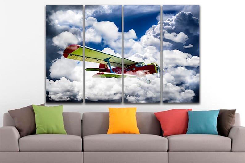 Aircraft Propeller Fly Airplane Canvas Adventure Wall Art Transport ...