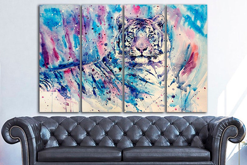 Tiger canvas Tiger wall art Animal decor Tiger painting Animal | Etsy